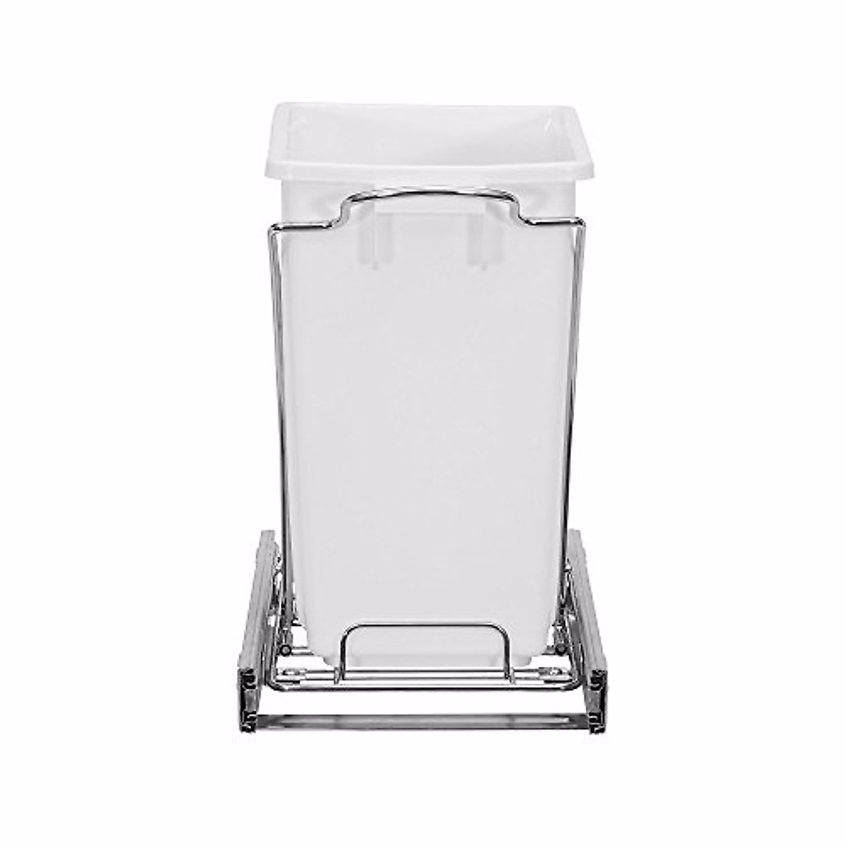 Household Essentials Glidez Pull Out Trash Can, 5-Gallon, Under-Cabinet Caddy with Smooth Glides, Heavy Duty, Easy Installation with Quikfit Technology, Convenient, Easy to Clean, Chrome