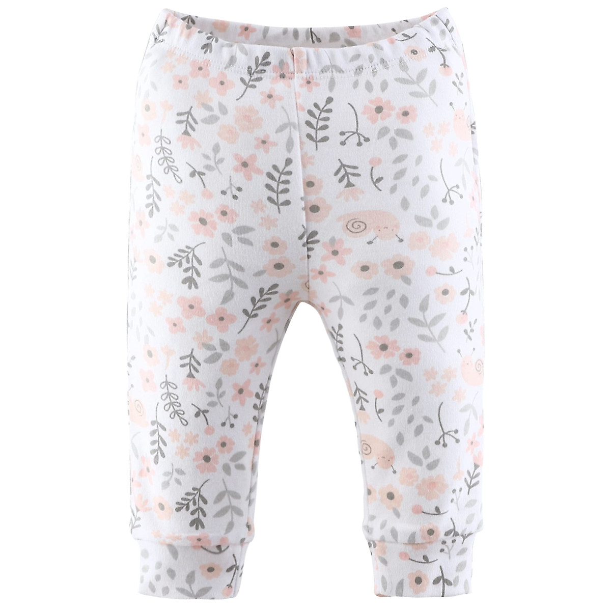 The Peanutshell 5 Pack Baby Girl Pants Set - 100% Cotton Toddler Pants for Girls, Newborn Clothes for Toddlers and Babies - Flower Pink