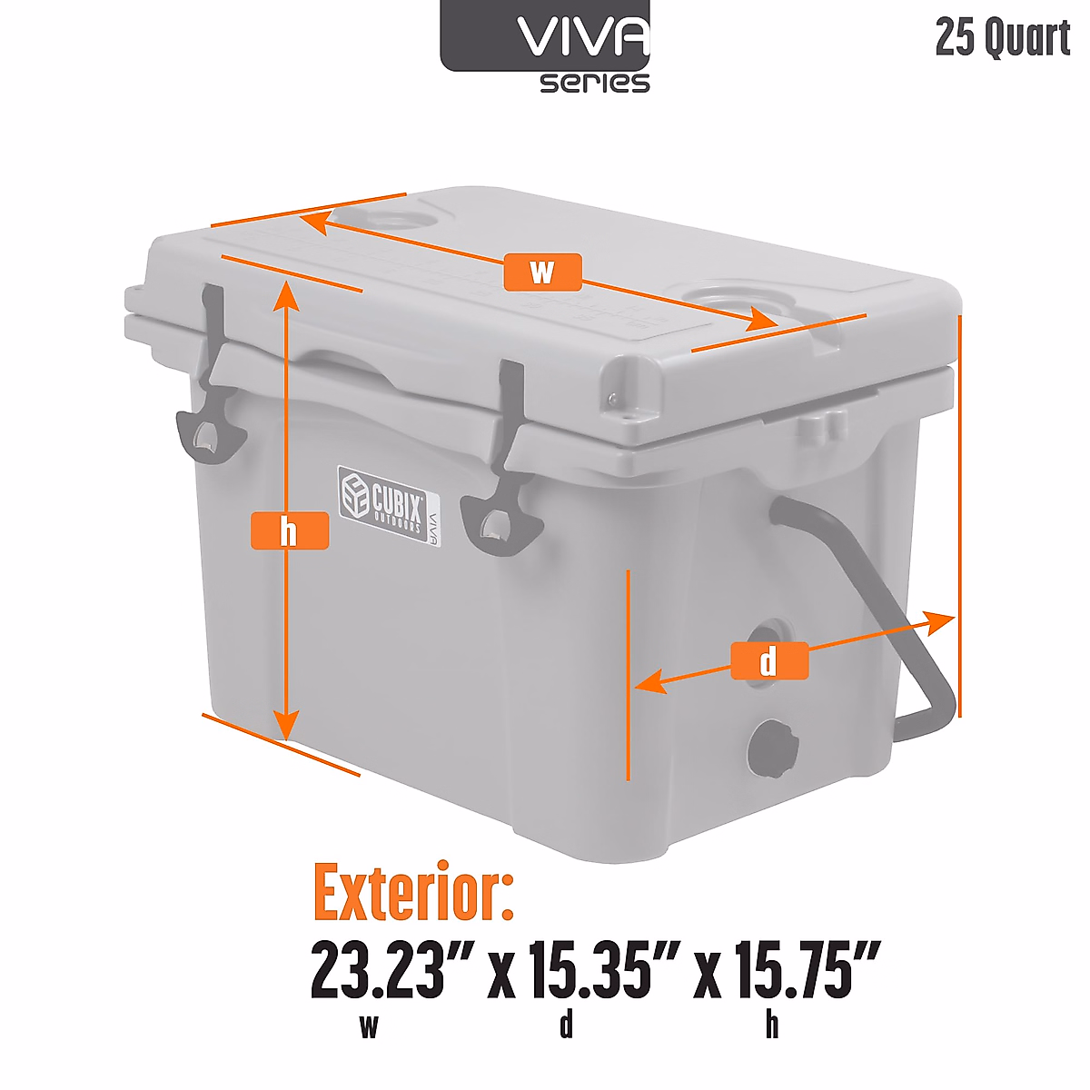 Viva 25QT Portable Rotomolded Hard cooler, Heavy Duty Cooler Ice Chest + 8L Small Soft Cooler Bag Waterproof Lunch Box, Insulated Bag & Cooler, 5-day cold retention for Travel, Beach, Camping, Fishing