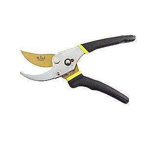 Q-yard QY-731L Traditional Bypass Pruning 8.5" Titanium Blade- Handheld Gardening Tools Shears