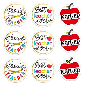FLYAB 36Pcs Thank You Teacher Sticker Labels 1.5" Apple Teacher Appreciation Gift Tags Stickers Labels Thank You Teacher Round Stickers for Gift Wrap Box Cards Envelope Seals Party Favors Supplies