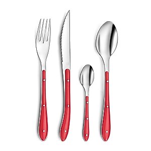 AMEFA Bistro 24pc Flatware Set, Red