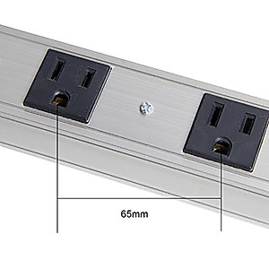 Inland Products 8 Outlet Aluminum Power Strip Silver (03197)