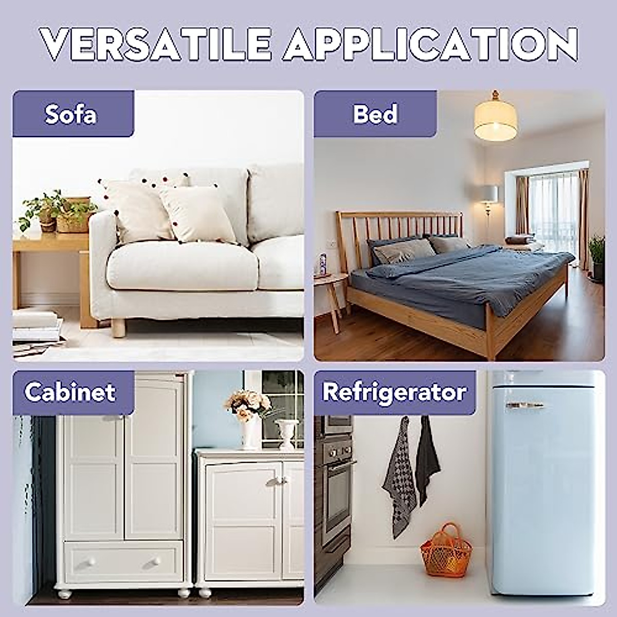 RowinsyDD 12 Pack-Clear Toy Blockers for Furniture, 16" L x 3.2" H Under Bed Blocker, Gap Bumper for Under Furniture Adjustable Clear Toy Blocker for Furniture with Strong Tape