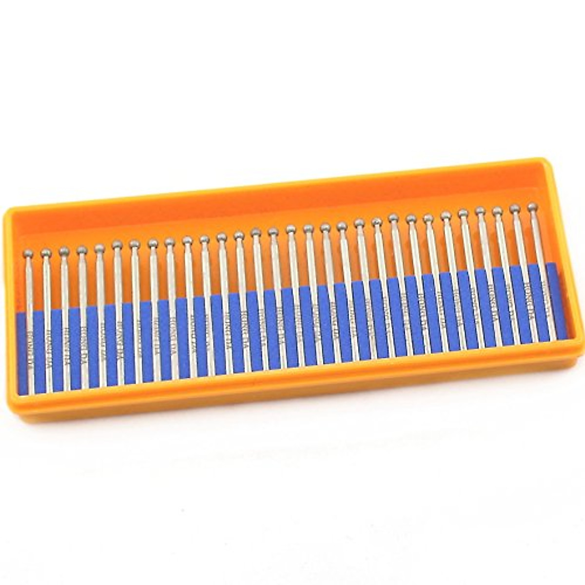 JINGLING Diamond Grinding Bits 3mm Spherical Head Burrs w Shank 2.35mm Pack of 30Pcs