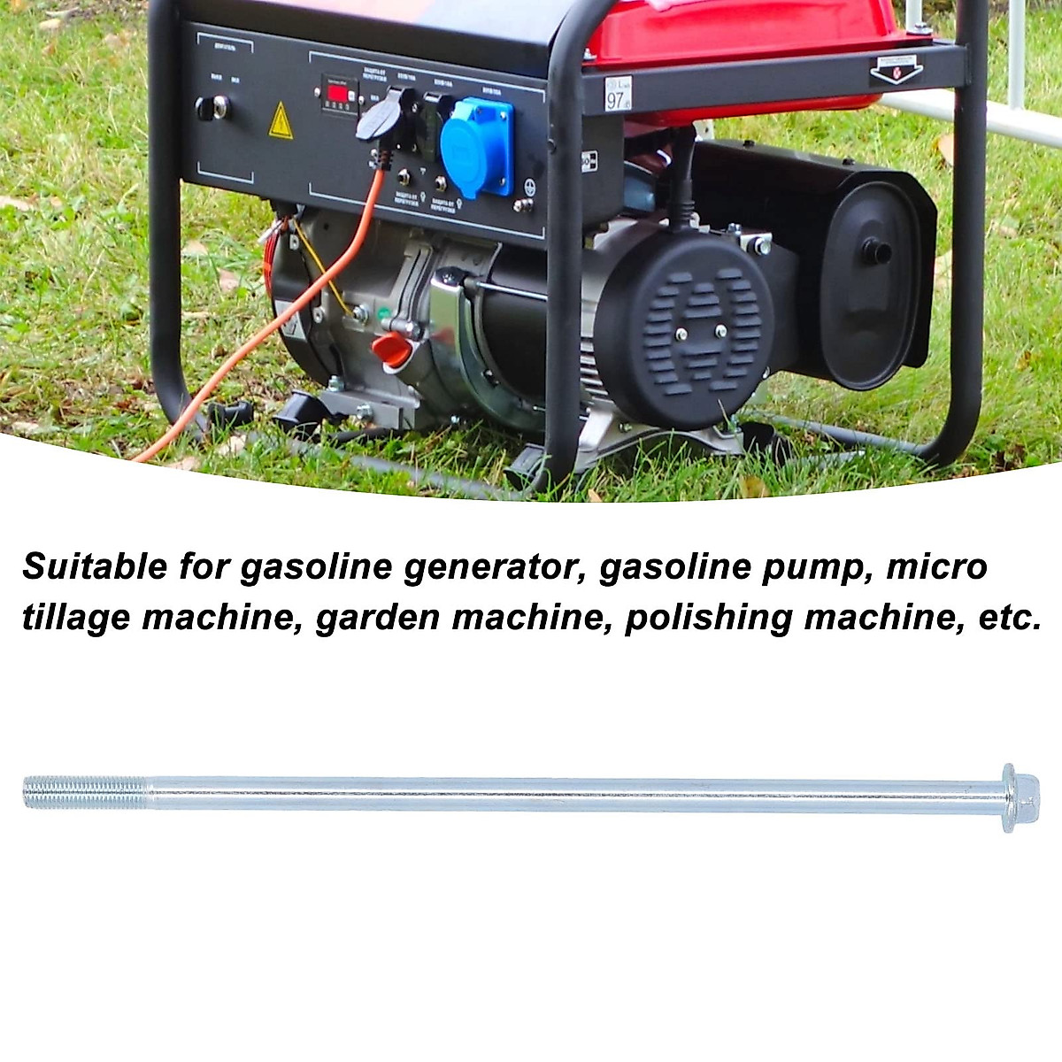 10pcs Carbon Steel Half Thread Hex Head Lengthened Wear Resistance Standard Size High Hardness for Lawn Mower (10*285)