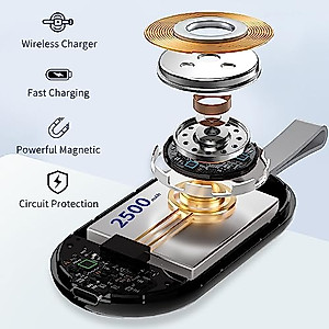 Portable Charger for Apple Watch, 2500mAh iWatch Charger Wireless Fast Charging Power Bank, Magnetic Travel Smart Keychain Charger for Apple Watch Series 8/7/6/5/4/3/2/SE,UItra Black