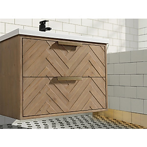 Ari Kitchen & Bath Carlsbad 30" Floating Bathroom Vanity Weathered Fir