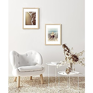 Yaetm 11x14 Picture Frame with Mat for 8x10 Set of 2, Solid Oak Wood Photo Frames with Tempered Glass, 11 x 14 Frames for Horizontal and Vertical Wall Mounting (2 pack, Oak)