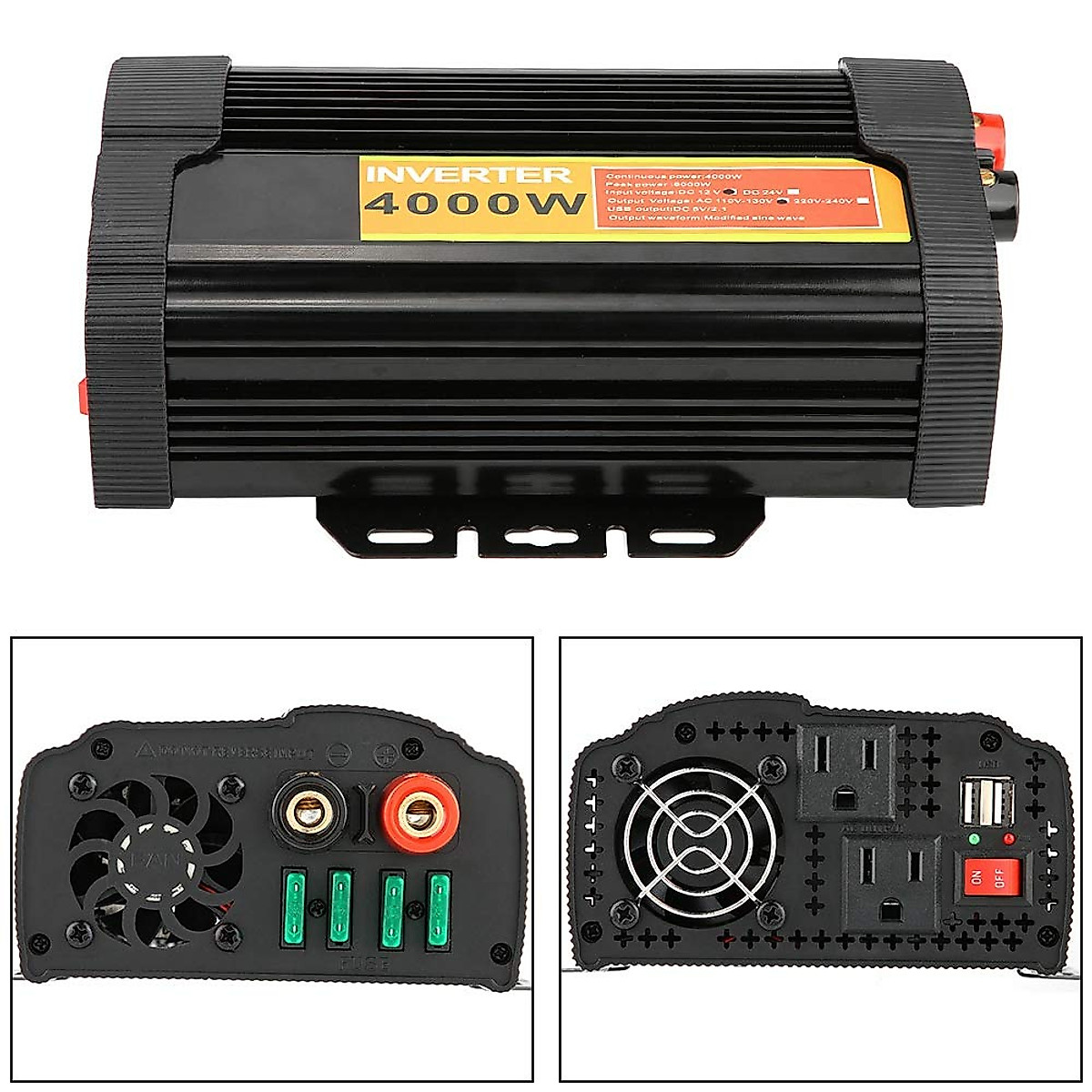 4000W 12V DC Inverter,12V DC to 110V AC 4000W Car Auto Voltage Transformer Inverter Converter Car Charge Popular