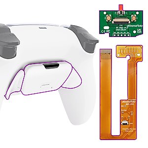 eXtremeRate White Back Paddles Programable RISE Remap Kit for PS5 Controller BDM-030 040, Upgrade Board & Redesigned Back Shell & Back Buttons Attachment for PS5 Controller - Controller NOT Included