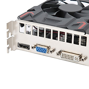 Computer Graphics Cards, 4GB Graphics Card, for AMD Graphics Card, GPU for Gaming PC, Low Noise and Quiet Work, HD6770 128Bit DDR5 650MHz