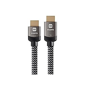 Monoprice 113755 HDMI High Speed Active Cable - 20 Feet - Gray, 4K@60Hz, 18Gbps, HDR, 28AWG, YUV, 4:4:4, CL3 - Luxe Active Series,Black