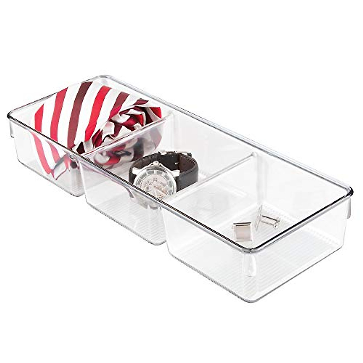 InterDesign Linus Dresser and Vanity Drawer Organizer, 13-inch by 5-inch by 2.25-inch, Clear