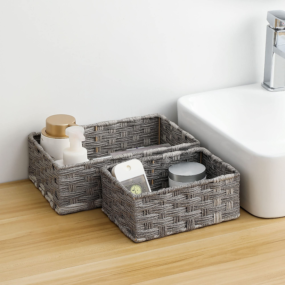 Woven Storage Toilet Paper Basket Bathroom Organizing Tray Shelf Organizers Pantry Plastic Tank Cubby Storage Toy Bins Snack Organizers Small Dresser Decor Towel Kitchen Clothes Bins Containers Box