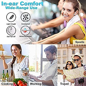 SHO-U Wireless Earbuds Pro, Bluetooth Headphones Stereo Earphone Cordless Sport Headsets, Bluetooth in-Ear Earphones with Built-in Mic for Smart Phones