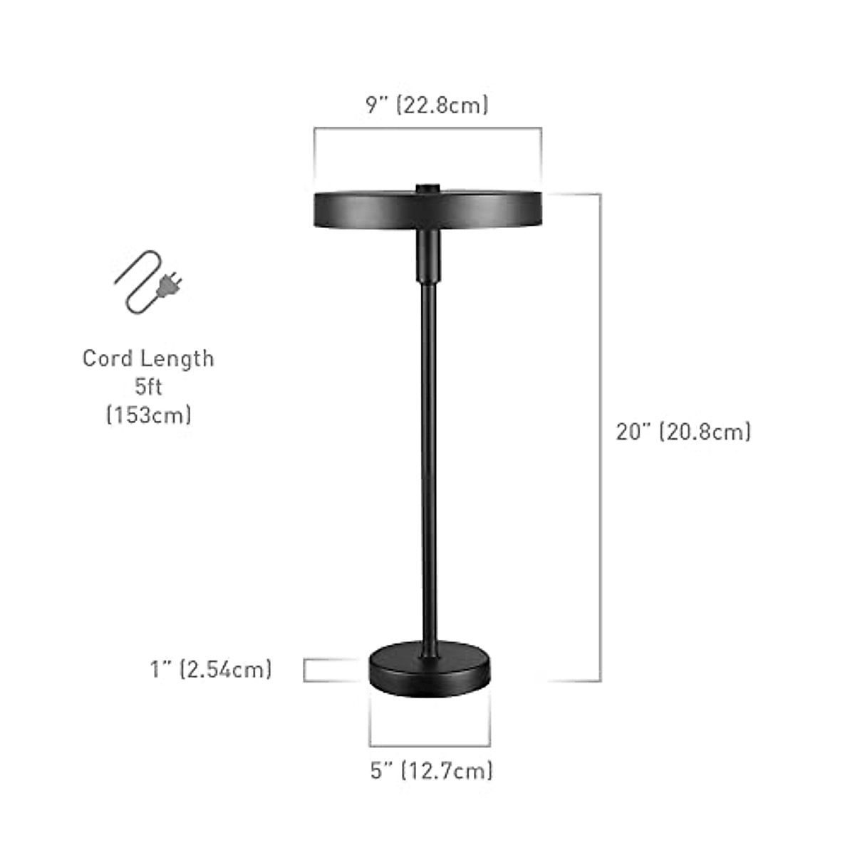 Globe Electric 67240 Wi-Fi Smart Table Lamp, Satin Black, No Hub Required, Voice Activated, 7 Watts, Multicolor Changing RGB, Tunable White 2000K - 5000K, 400 Lumens, 50,000 Hours, 80 CRI