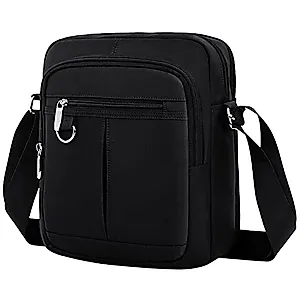 Vaupan Messenger Bag for Men, Small Crossbody Bag Water Resistant Sling Shoulder Bag for Travel School Work Business (Black)