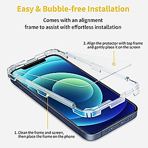 UNBREAKcable 3-Pack Screen Protector for iPhone 12 / iPhone 12 Pro, Double Shatterproof Tempered Glass [Easy Installation] [9H Hardness] [99.99% HD Clear] [Case Friendly] for iPhone 6.1 inch