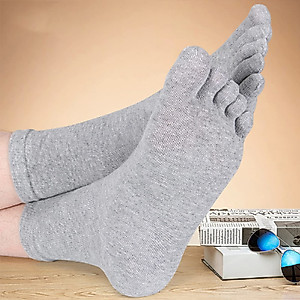 Meaiguo Toe Socks Running Five Finger Crew Cotton for Men Women 4 Pack(MenA1)