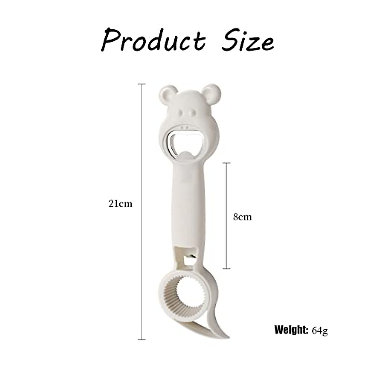 4 in 1 Multi Function Can Opener Bottle, Cute bear Opener for Elderly, Bar Tool Accessories for Jelly Jars, Wine, Beer and Othe（4pcs）