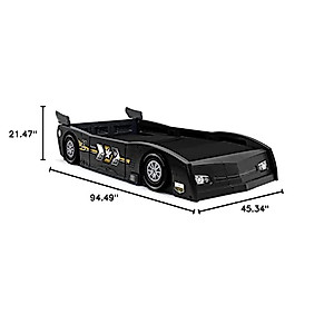 Delta Children Grand Prix Race Car Toddler & Twin Bed - Made in USA, Black