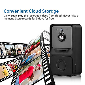 Hombasing Doorbell Camera, Video Doorbell with Chime, Night Vision, Cloud Storage, 1080P HD, 2-Way Audio, Rechargeable Battery, Cloud Storage