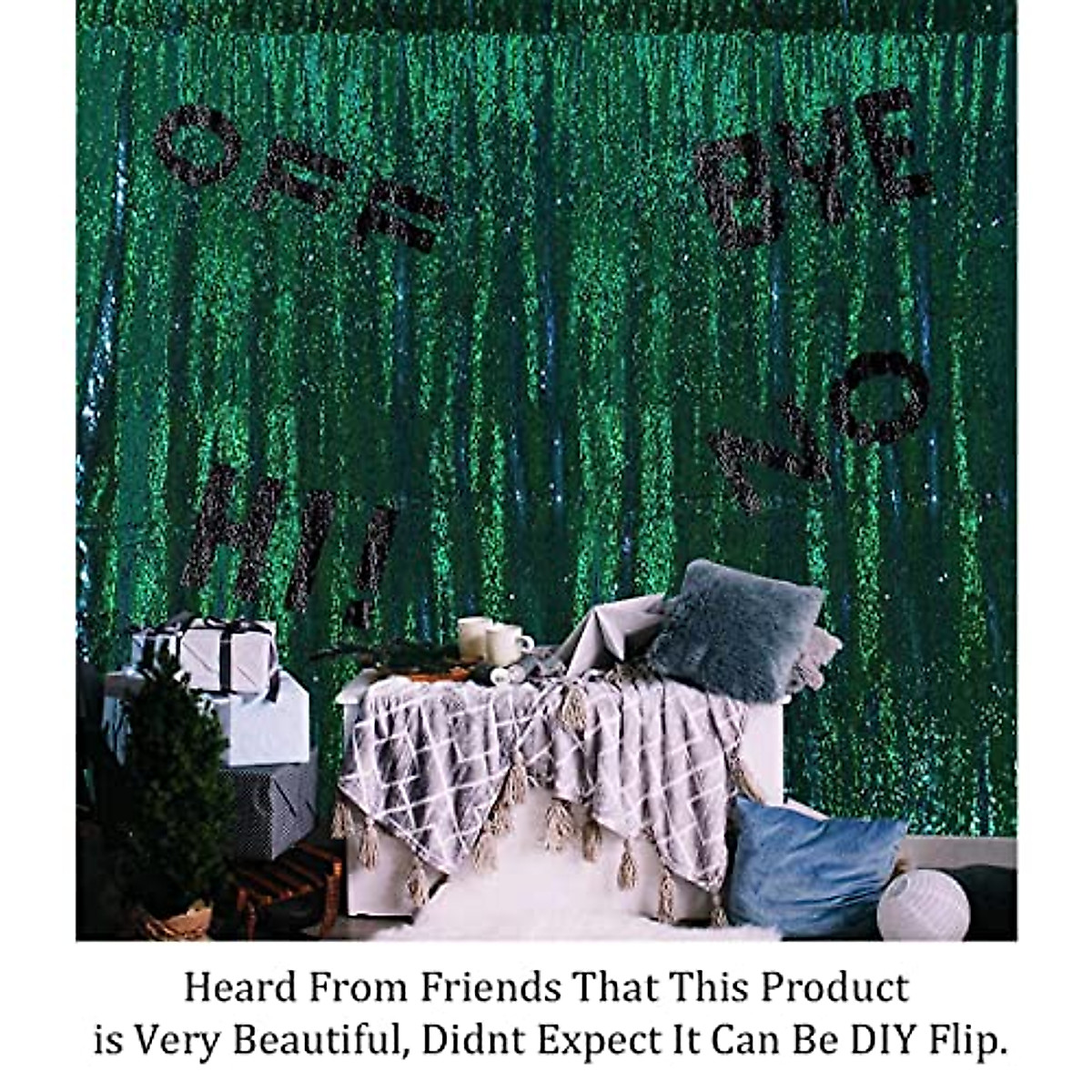 Pardecor Sequin Fabric by The Yard 1 Yard Iridescent Green to Black Mermaid Reversible Sequin Fabric Flip up Glitter Fabric Two Tone Sequin Fabric for Sewing Wedding Dress Pillow Decor