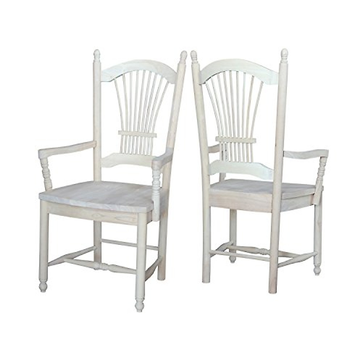 International Concepts Sheaf Back Arm Chair, Unfinished