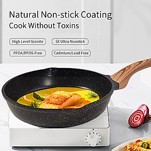 PRAMEDIA Pots and Pans Set Ultra Non Stick, 13 Pcs Cookware Sets with Silicone Utensils, Induction Granite Cooking Set with Frying Pan, Deep Frying Pan, Stock Pot, Saucepan, Non-Toxic, PFOS, PFOA free