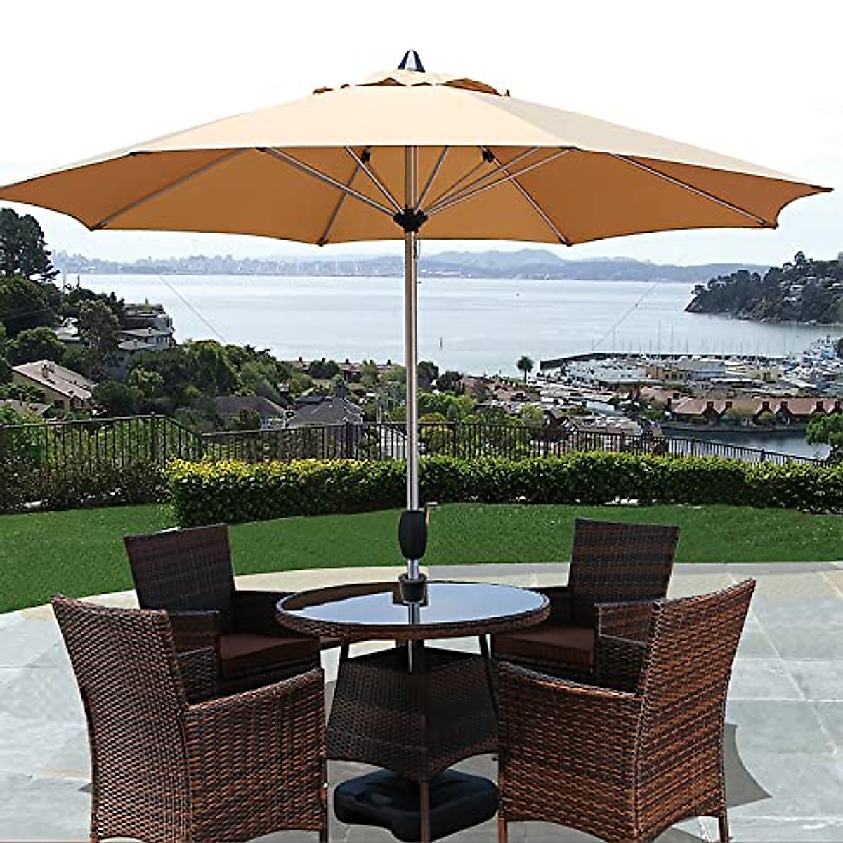 TUNAMAQU Umbrella Cone Wedge for Patio Table Hole Opening or Parasol Base Stand 1.9 to 2.7 Inch, Umbrella Pole Diameter 1.5 Inch/ 38 mm (Black), Umbrella hole adapter