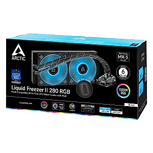 ARCTIC Liquid Freezer II 280 RGB (incl. Controller) - Multi-Compatible All-in-one CPU AIO Water Cooler with RGB, efficient PWM-Controlled Pump, Fan Speed: 200-1900 RPM, LGA1700 Compatible - Black