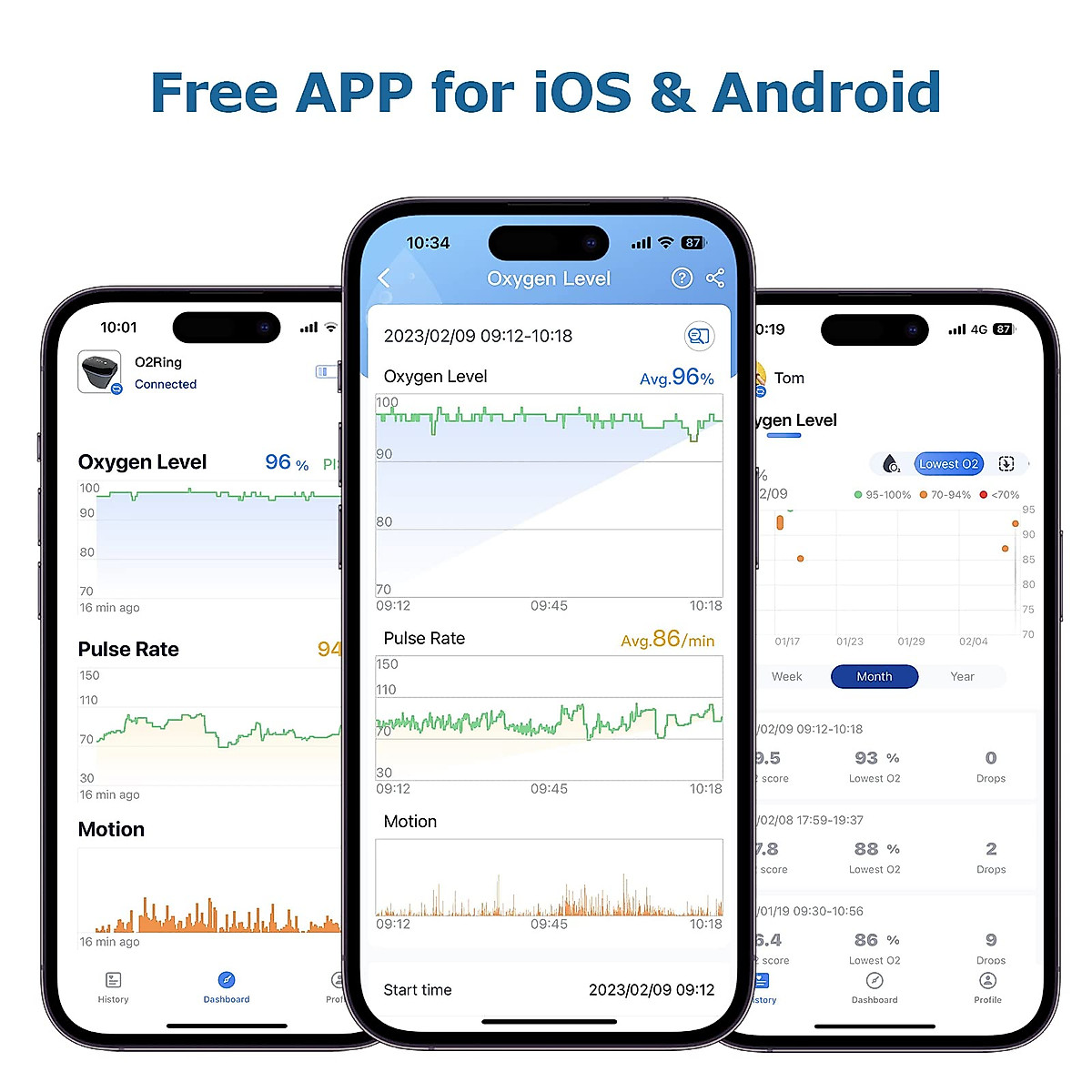 Wellue O2Ring Oxygen Monitor with Vibration Reminder -Bluetooth O2 Pulse Oximeter Rechargeable, Continuous Recording of SpO2 & PR, Blood Oxygen Saturation Tracker with Free APP & PC Reports