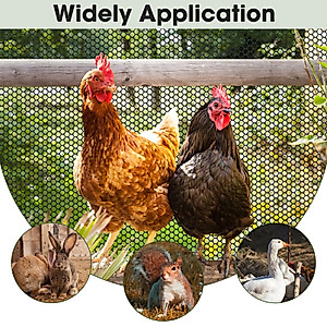 Unves 15.7IN x 16.4FT Plastic Chicken Wire Fencing Mesh, Hexagonal Chicken Wire Fence for Gardening, Poultry Netting, Floral Netting, Construction Barrier Netting, Chicken Wire Mesh Roll