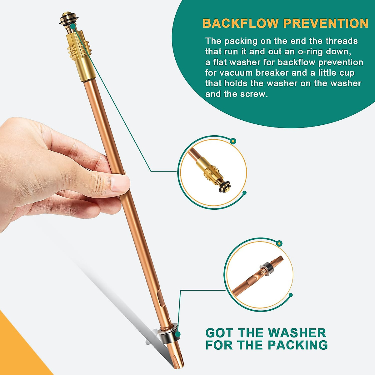 123-0093 Replacement stem for Mansfield Style 500 Series Full-turn Hydrants Manufactured From 1970-2006, for 12 Inches Sillcock ASFP and 8 Inches Hillock