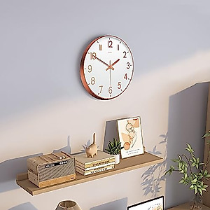 Whiteleopards Pink 12 inch Wall Clocks Battery Operated Silent Non Ticking Modern Wall Clock for Living Room Bedroom Kitchen Office Classroom Decor