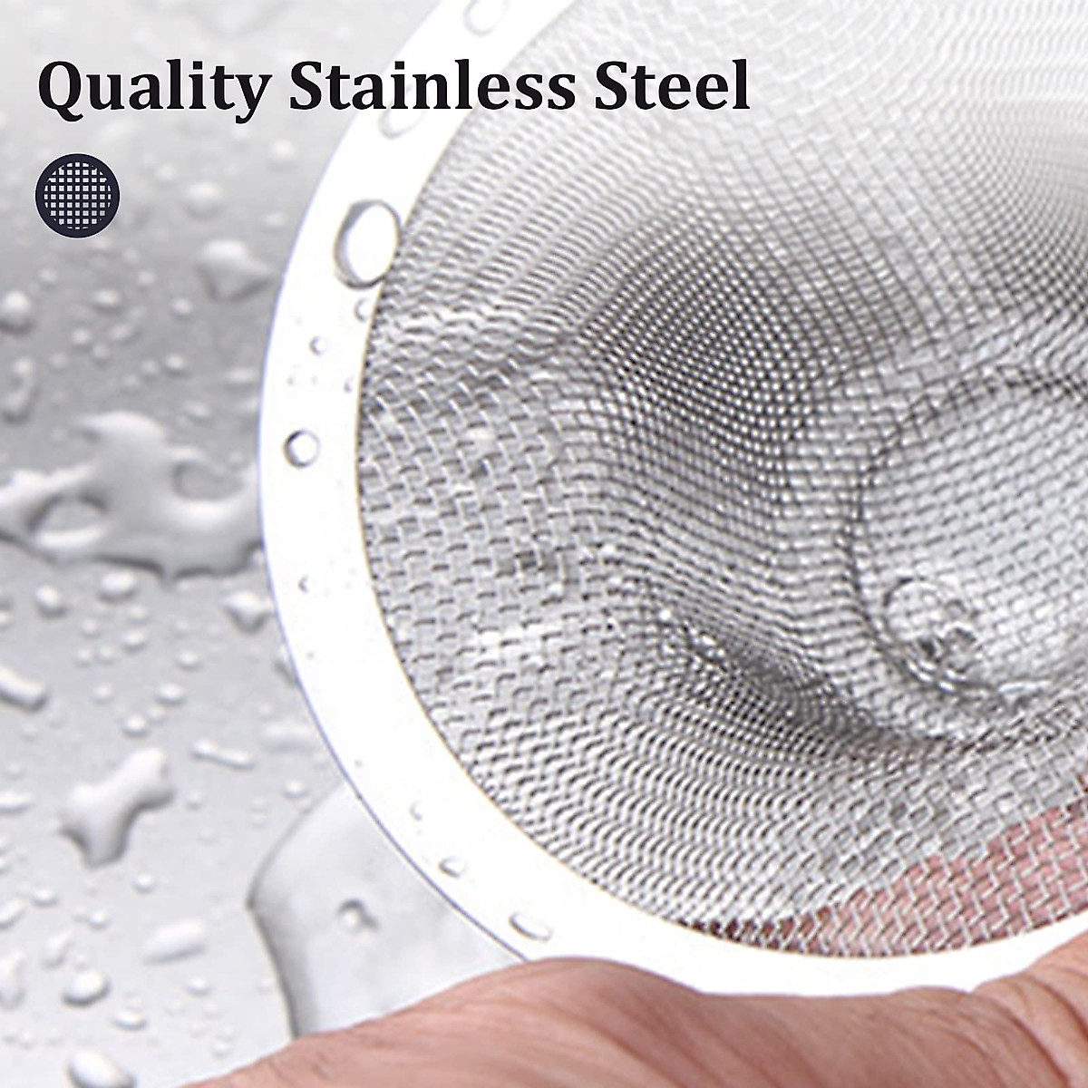 VMVN Kitchen Sink Strainer, Stainless Steel Sink Drain Strainer, 2pcs Drain Cover Stopper,4.5" Diameter for Kitchen Drain Basket,for Shower Bathtub Drain Hair Catcher