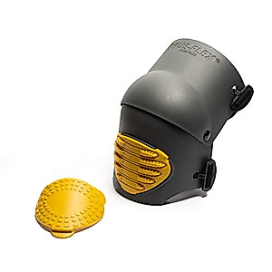 TSE Safety - TSE-TFLX-XL Flex Work Knee Foam Padding Pads - Anti-Slip Strong Double Straps Comfortable Knee Protection Breathable Heavy Duty for Indoor and Outdoor Use – XL, Black & Yellow