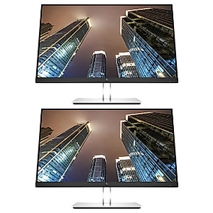 HP EliteDisplay E24 G4 24 Inch IPS LED Backlit Monitor 2-Pack Bundle with FHD 1920 x 1080, Blue Light Filter, HDMI, VGA, DisplayPort