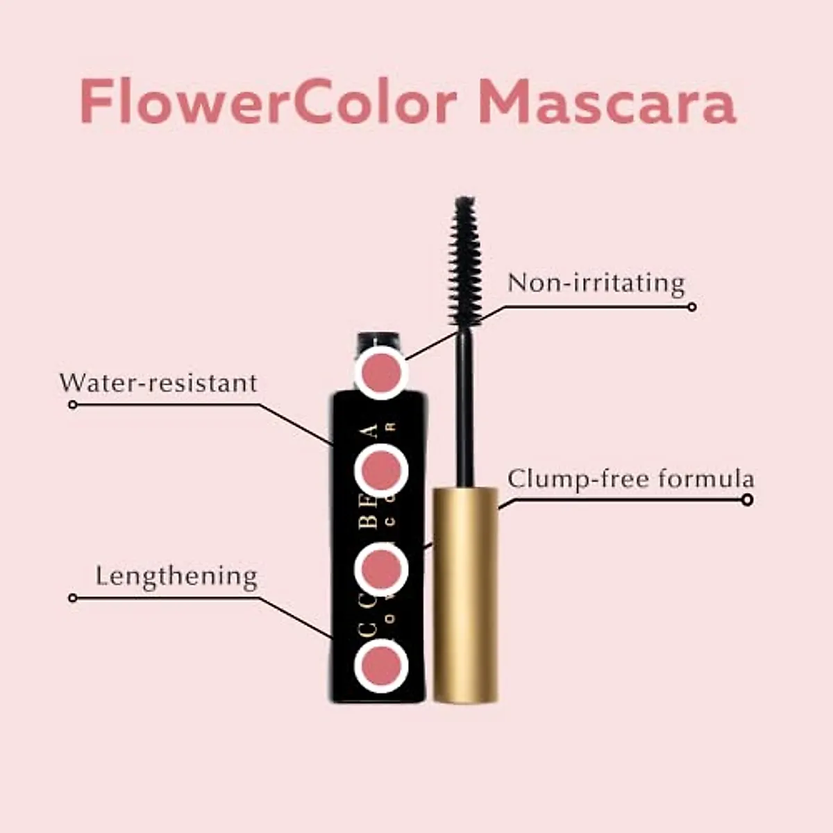 Ecco Bella Flower Eye Kit FlowerColor Plant Based Smokey Mauve Eyeshadow Vegan Brown Mascara