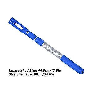 EBTOOLS Professional Anodized Aluminum Telescopic Swimming Pool Pole,Adjustable 3 Piece Expandable Step-Up,for Skimmer Nets, Vacuum Heads and Brushes, Strong Grip & Lock