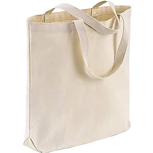 Wholesale Canvas Tote Bags, 15"W x 16"H x 3"G, Cotton Reusable Grocery Shopping Bags, Blank, DIY Painting Printing Embroidery (3, Natural Tote Bags)