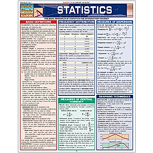Statistics Laminate Reference Chart: Parameters, Variables, Intervals, Proportions (Quickstudy: Academic )