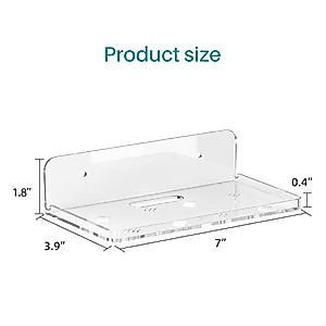 Wall Mount Floating Shelves for 2 Pcs Security Camera Shelf Mini Speaker Other Small Items in Bedroom Bathroom Kitchen Living Room Clear Mini Shelf Flexible Use for Wall Space(L)