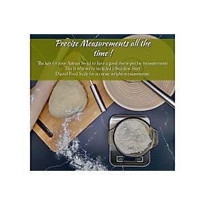 Duzzani Banneton Bread Proofing Basket, Sourdough Starter Kit, Bread Making Kit, sourdough bread, Sourdough Kit, Including a Digital Scale