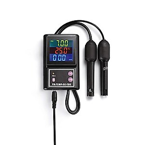 AMTAST Water Quality Tester 4 in 1 PH, EC, TDS(PPM), Temp Multi-Parameter Water Quality Monitoring with Bluetooth for Pools Ponds Aquariums Water Tank, 110V 60Hz with US Plug