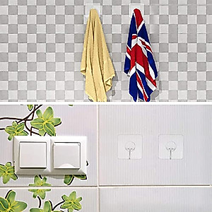 30 Packs Adhesive Wall Hooks Strong 11 lbs/ 5 kg Seamless Clear Transparent Hooks for Towel Loofah Bathrobe Coats Hanger Clearly Waterproof Hooks