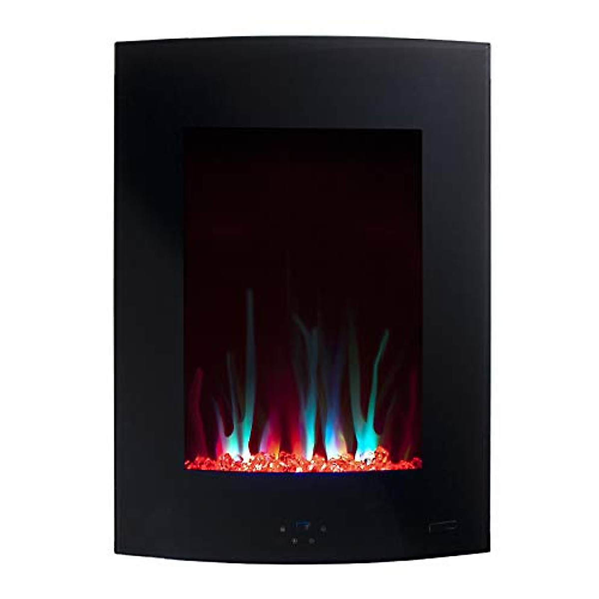 Paramount 27" Black Vertical Curved Wall Mount Electric Fireplace