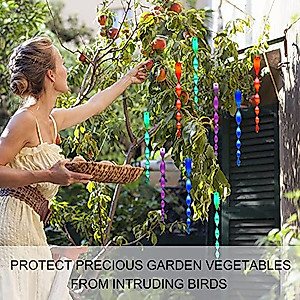 Hausse 30 Pack Bird Repellent Reflectors Scare Rods, Hanging Colorful Plastic rod Reflective Bird Deterrent Device, Glossy Finish Garden Decorative Scare Bird Away, Like Woodpeckers, Pigeons and Geese