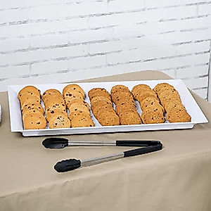 G.E.T. ML-242-W White 28" x 16" Rectangular Tray, Break Resistant Dishwasher Safe Melamine Plastic, Siciliano Collection